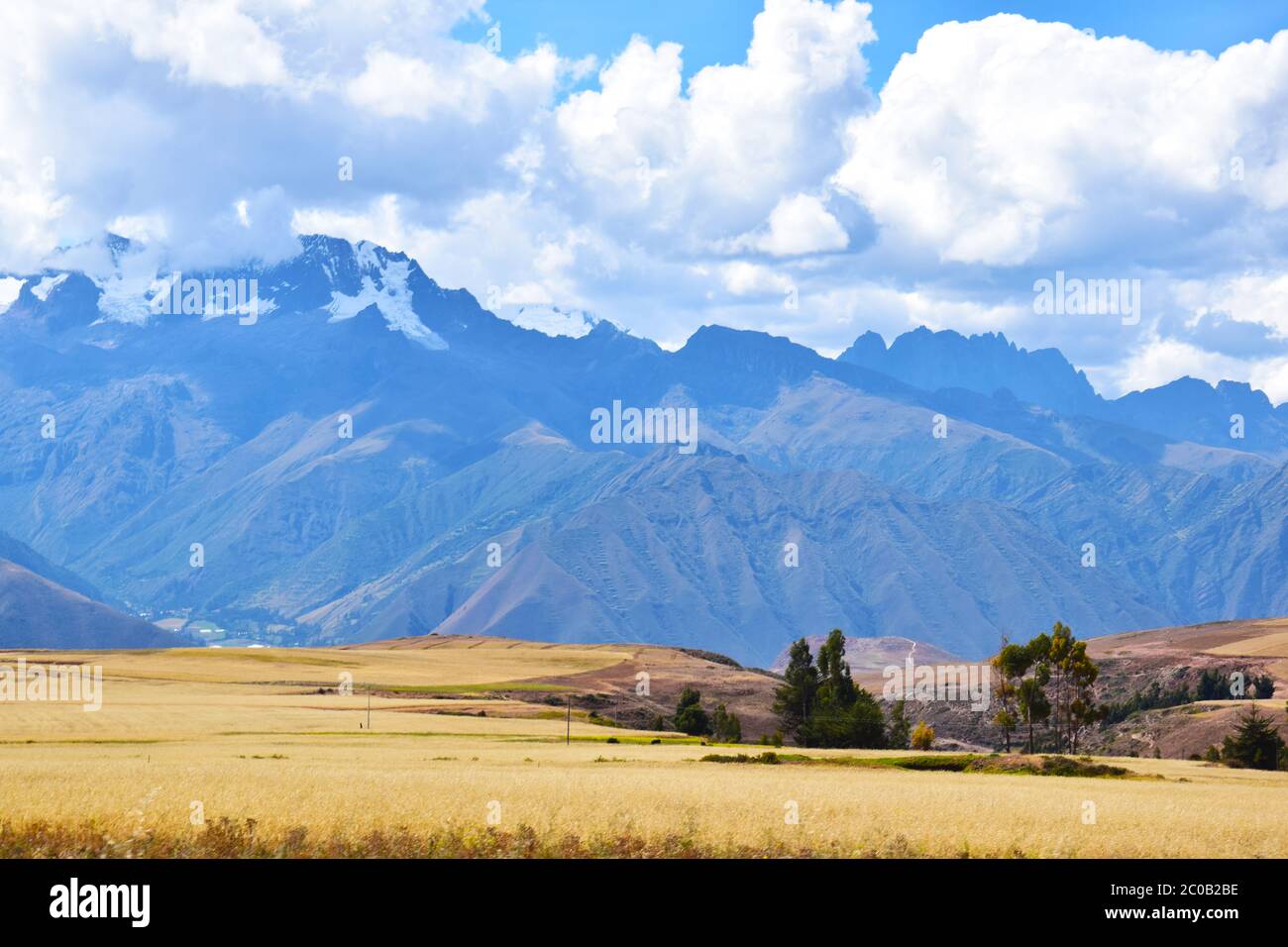 Peruvian Landscape in Maras above the Urubamba Valley near Cusco, Peru ...