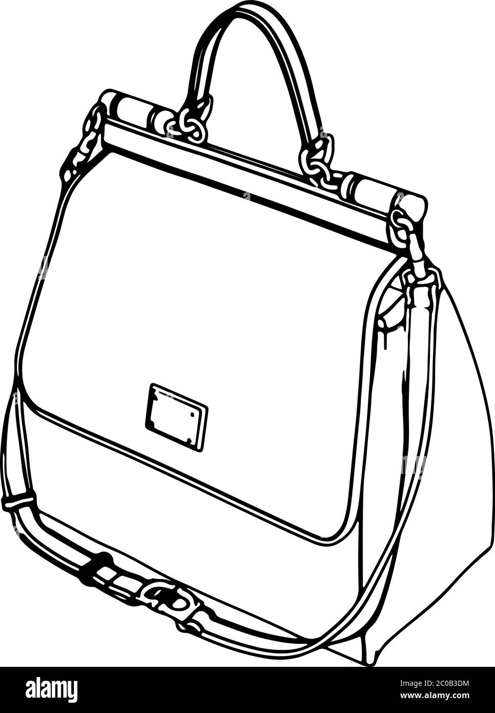 vector handbag sketch on a white background Stock Vector Image & Art ...