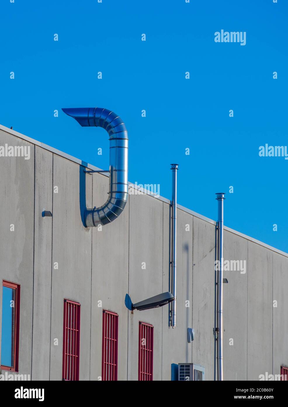 aeration pipes installed on industrial shed Stock Photo - Alamy