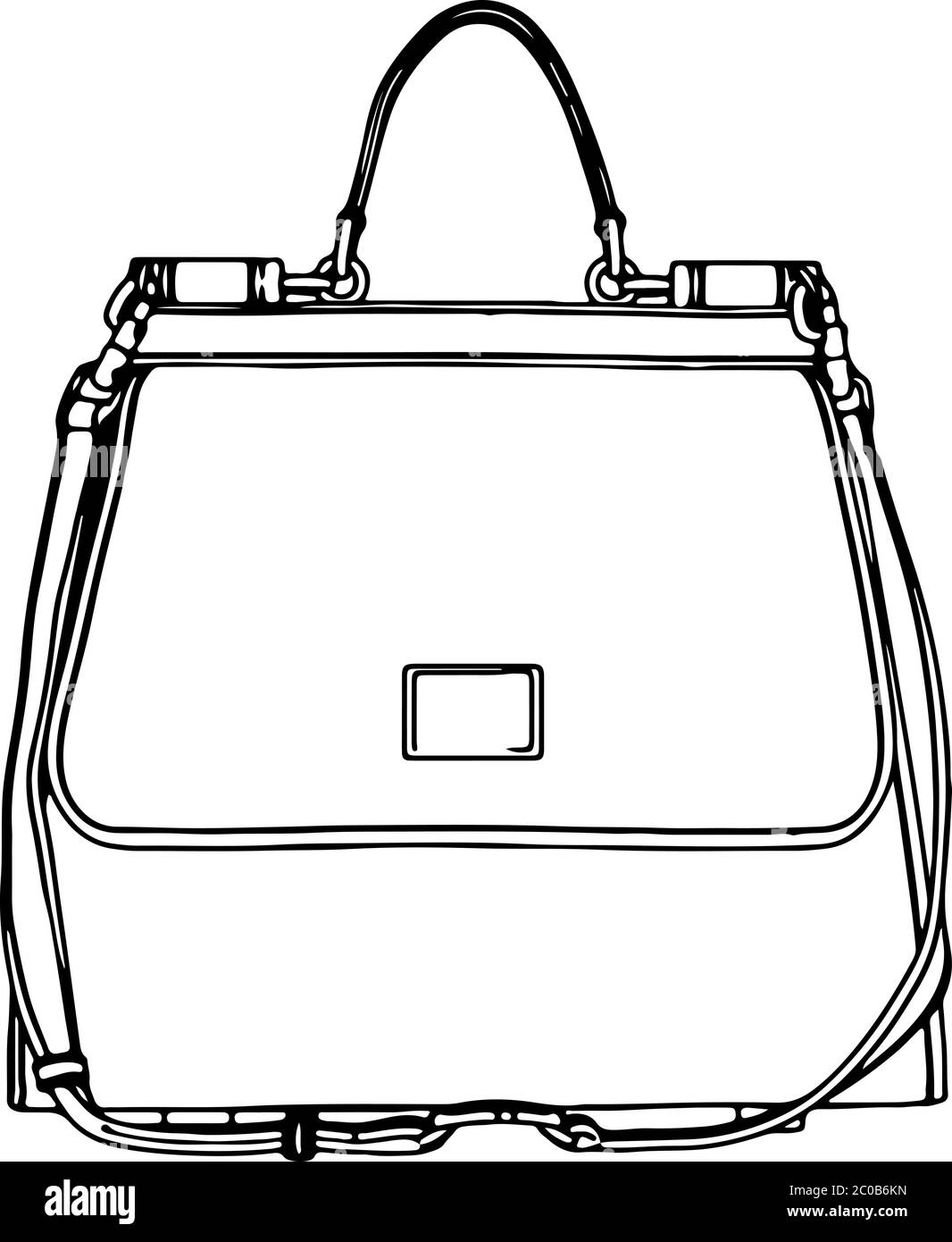 vector handbag sketch on a white background Stock Vector Image & Art ...