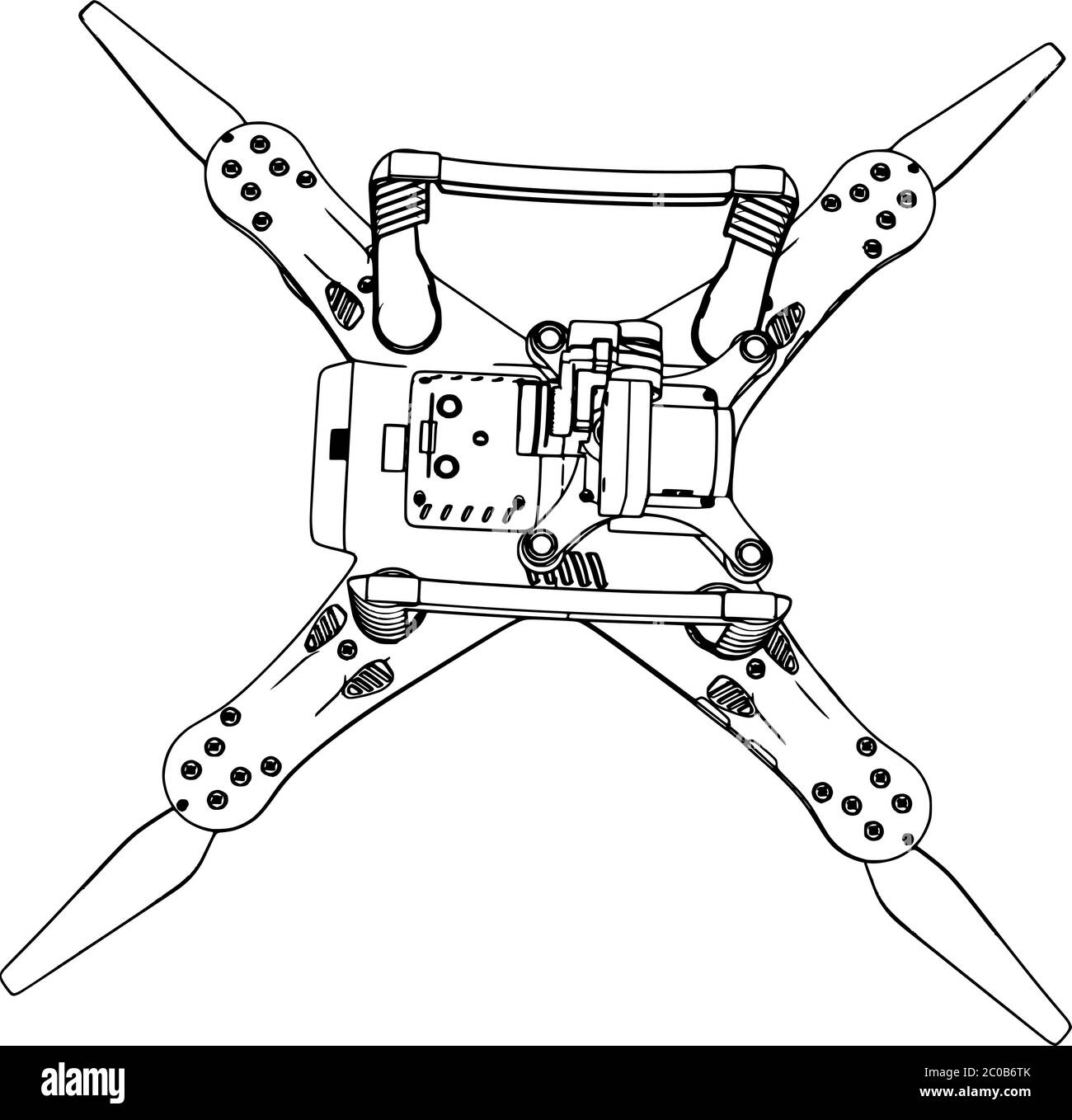 vector quadrocopter sketch on a white background Stock Vector Image ...