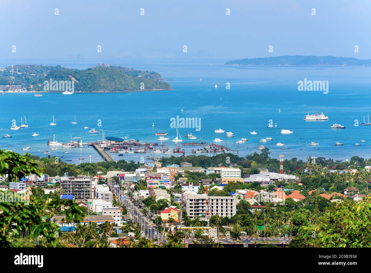 High angle view dock travel by boat Stock Photo - Alamy