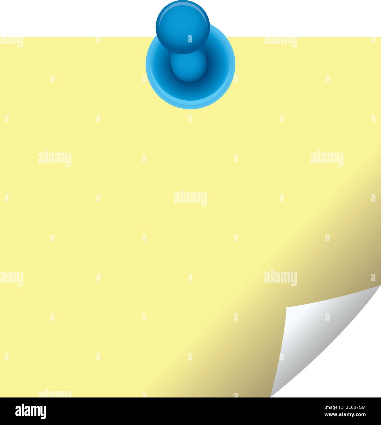 paper sheet note with pin metalic vector illustration design Stock ...