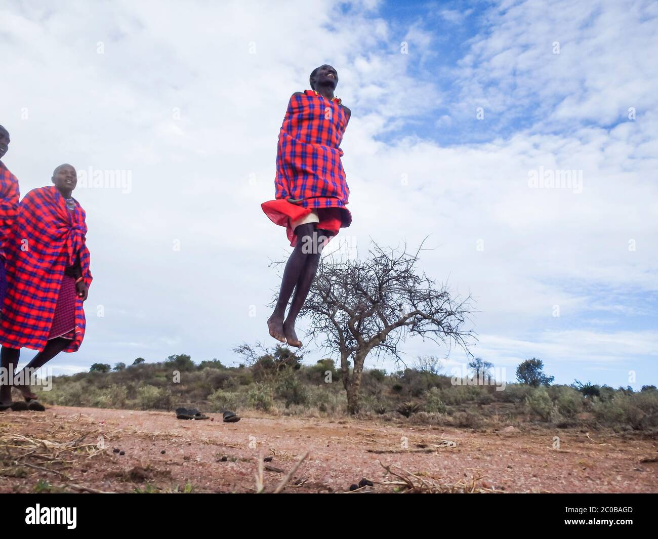 Maji Moto Eco Camp and Maasai Stock Photo - Alamy