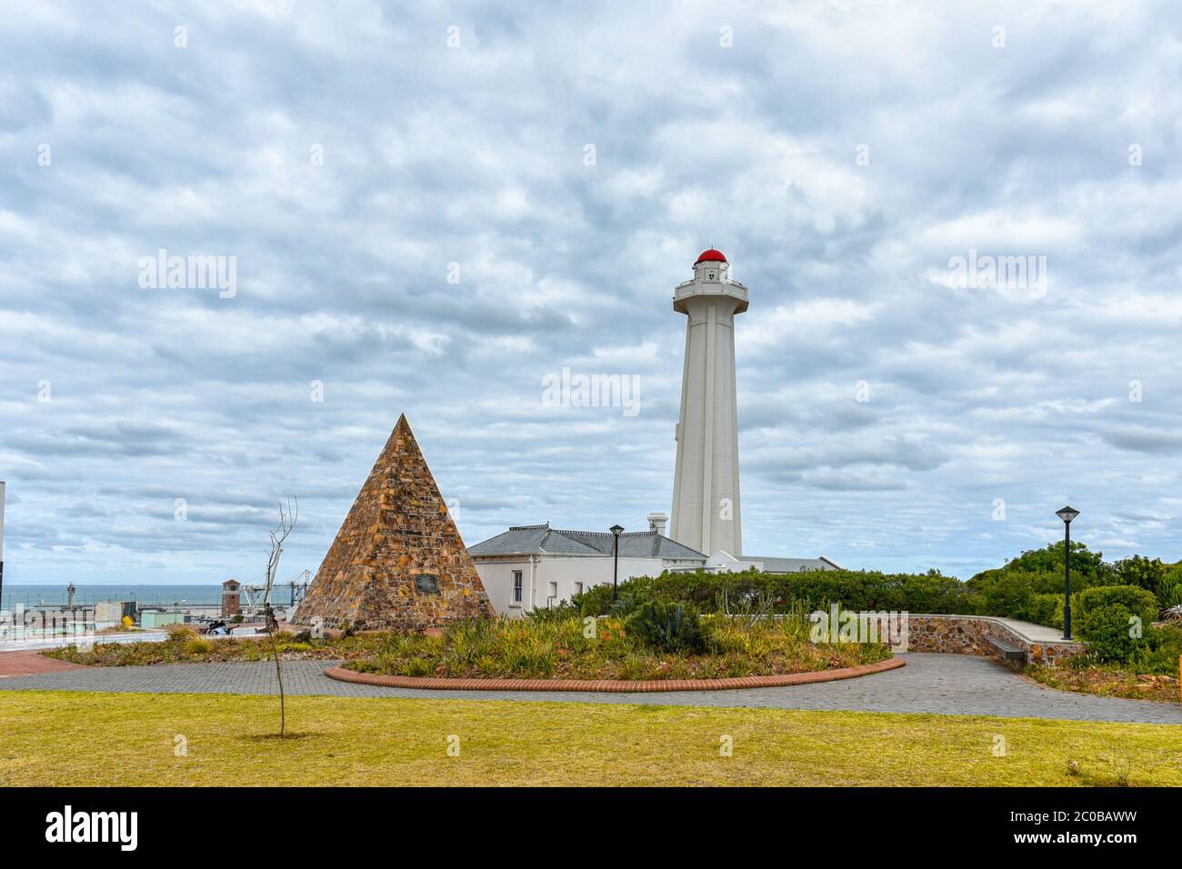 Historical Donkin Reserve Pyramid and Lighthouse built in 1861 in Port ...