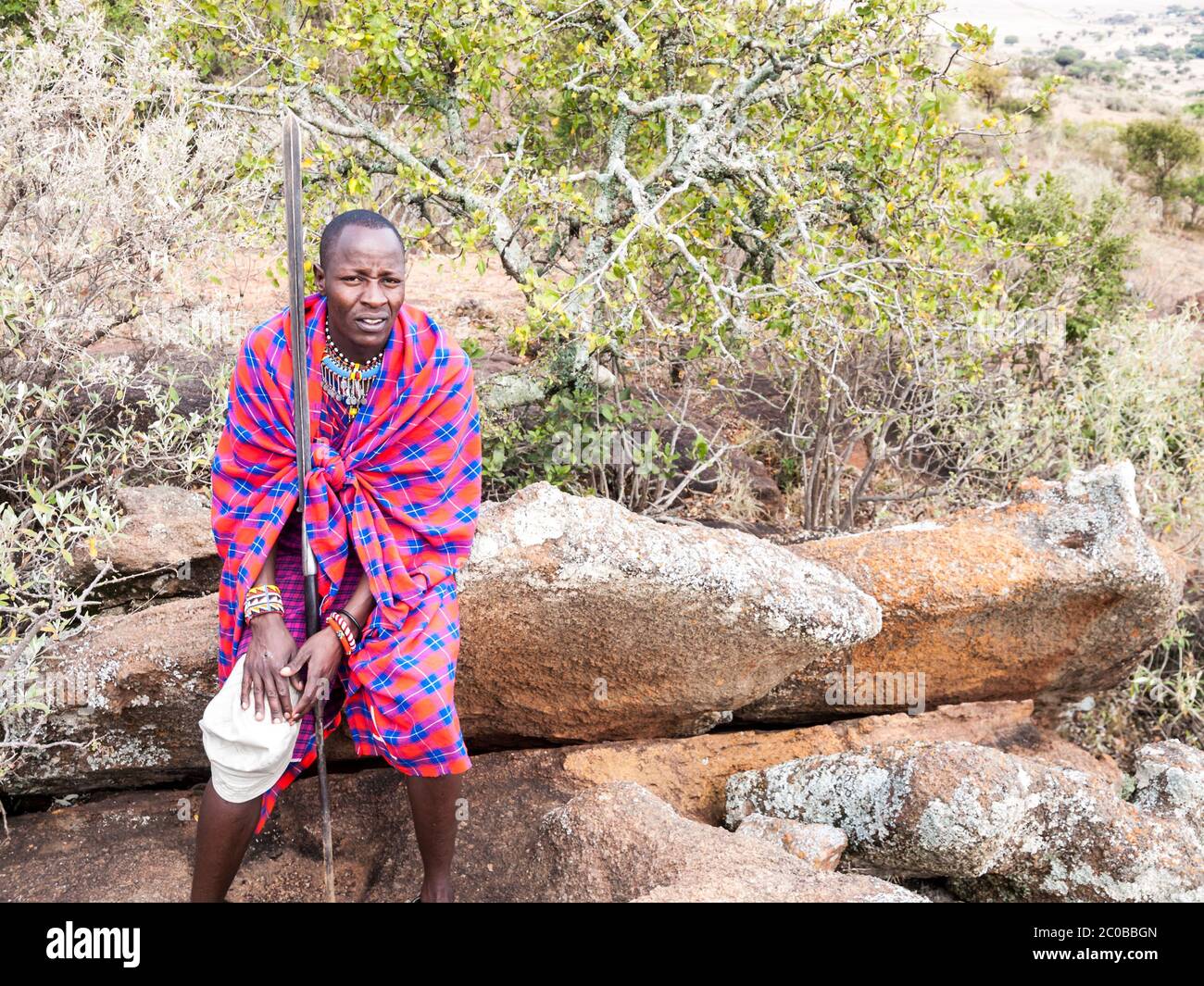 Maji Moto Eco Camp and Maasai Stock Photo - Alamy