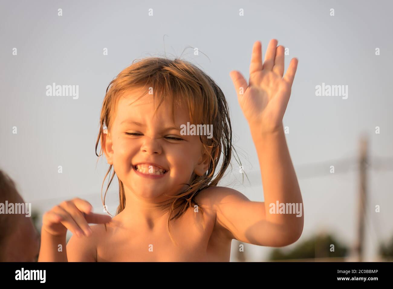 expression of a happy child's face Stock Photo - Alamy