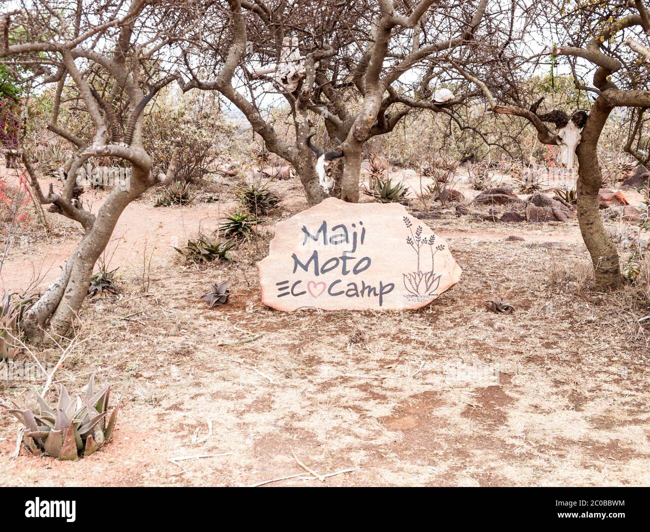 Maji Moto Eco Camp and Maasai Stock Photo - Alamy