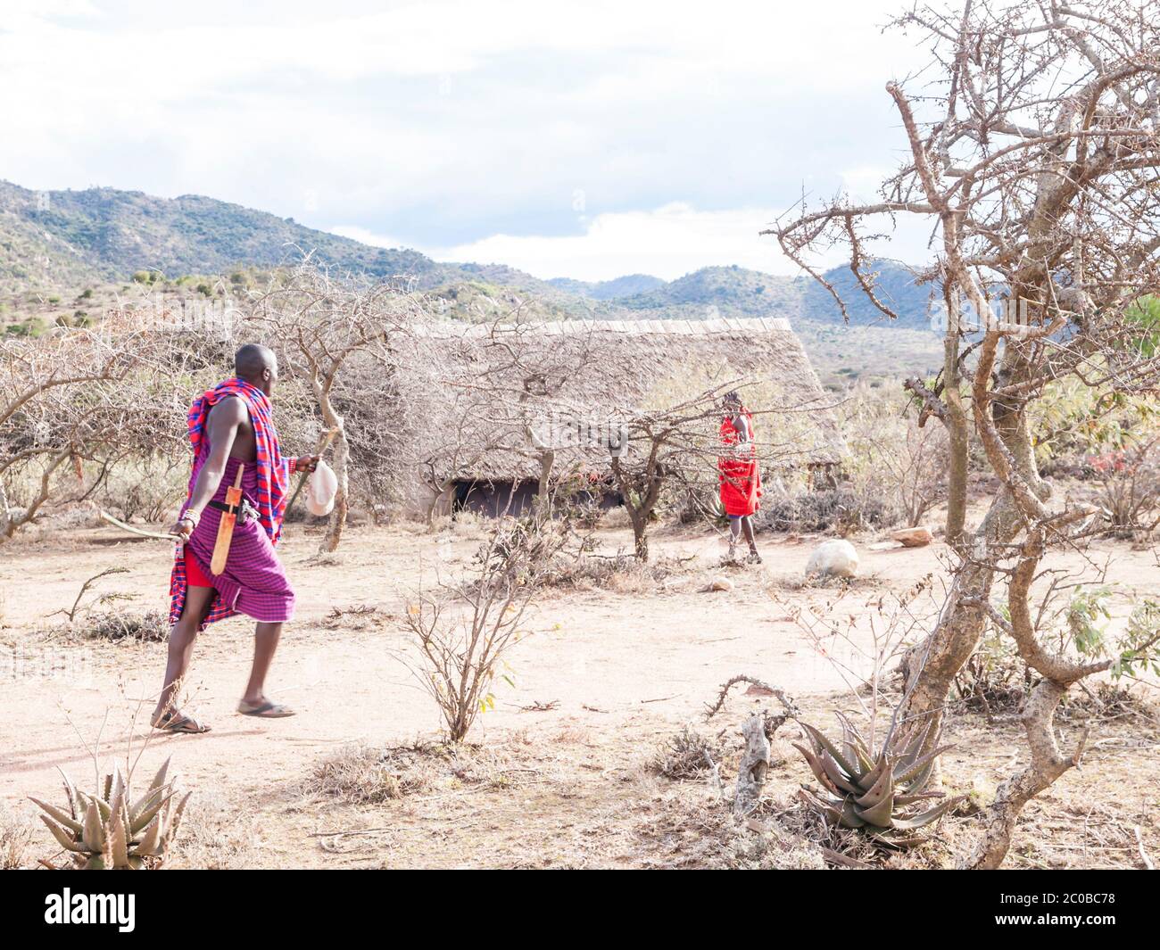 Maji Moto Eco Camp and Maasai Stock Photo - Alamy