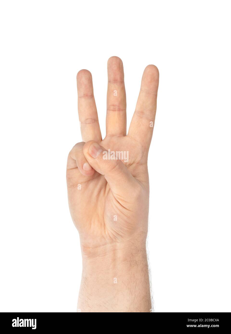 Counting hand - three Stock Photo - Alamy