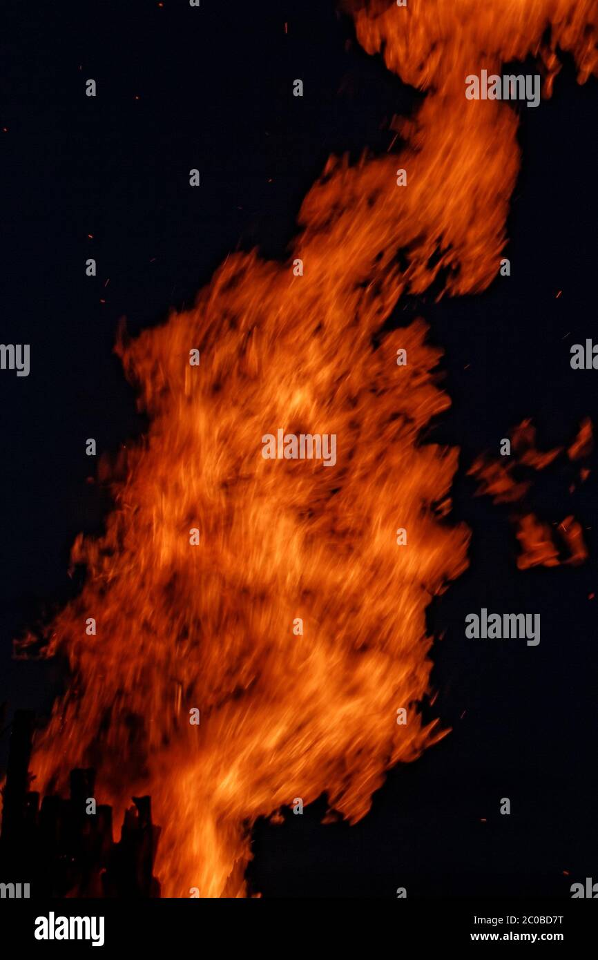 Beautiful camp fire at the dark night Stock Photo - Alamy