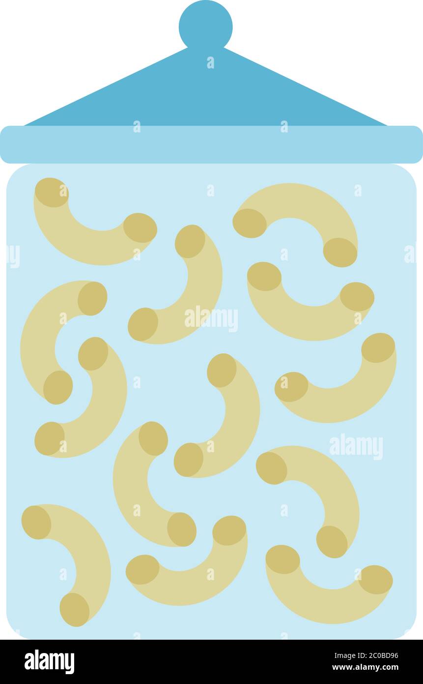 Pasta in glass storage jar vector flat isolated Stock Vector Image ...