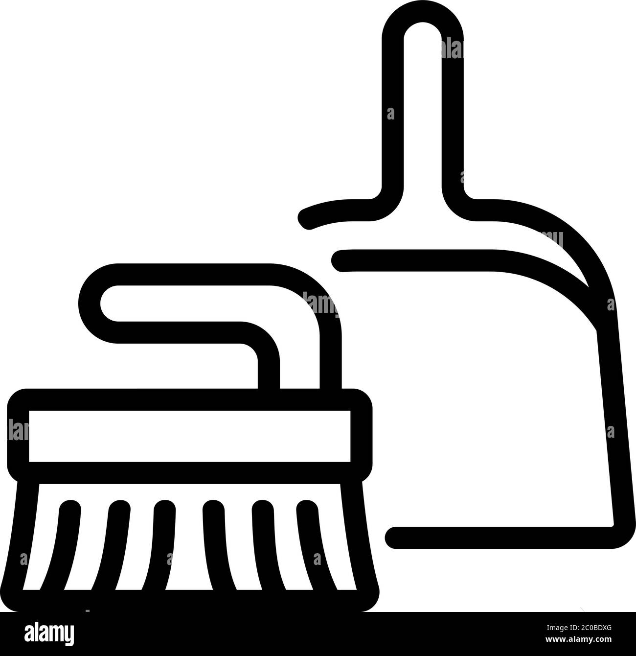dustpan and brush for dusting icon vector outline illustration Stock ...