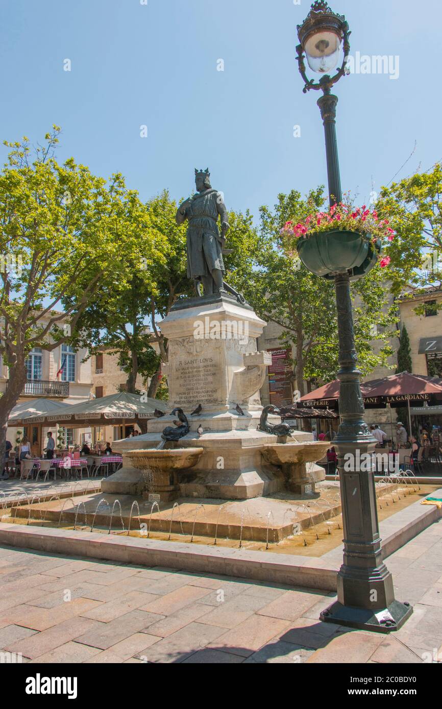 Saint Louis - Louis IX - monument statue in Aigues-Mortes, Gard, France ...