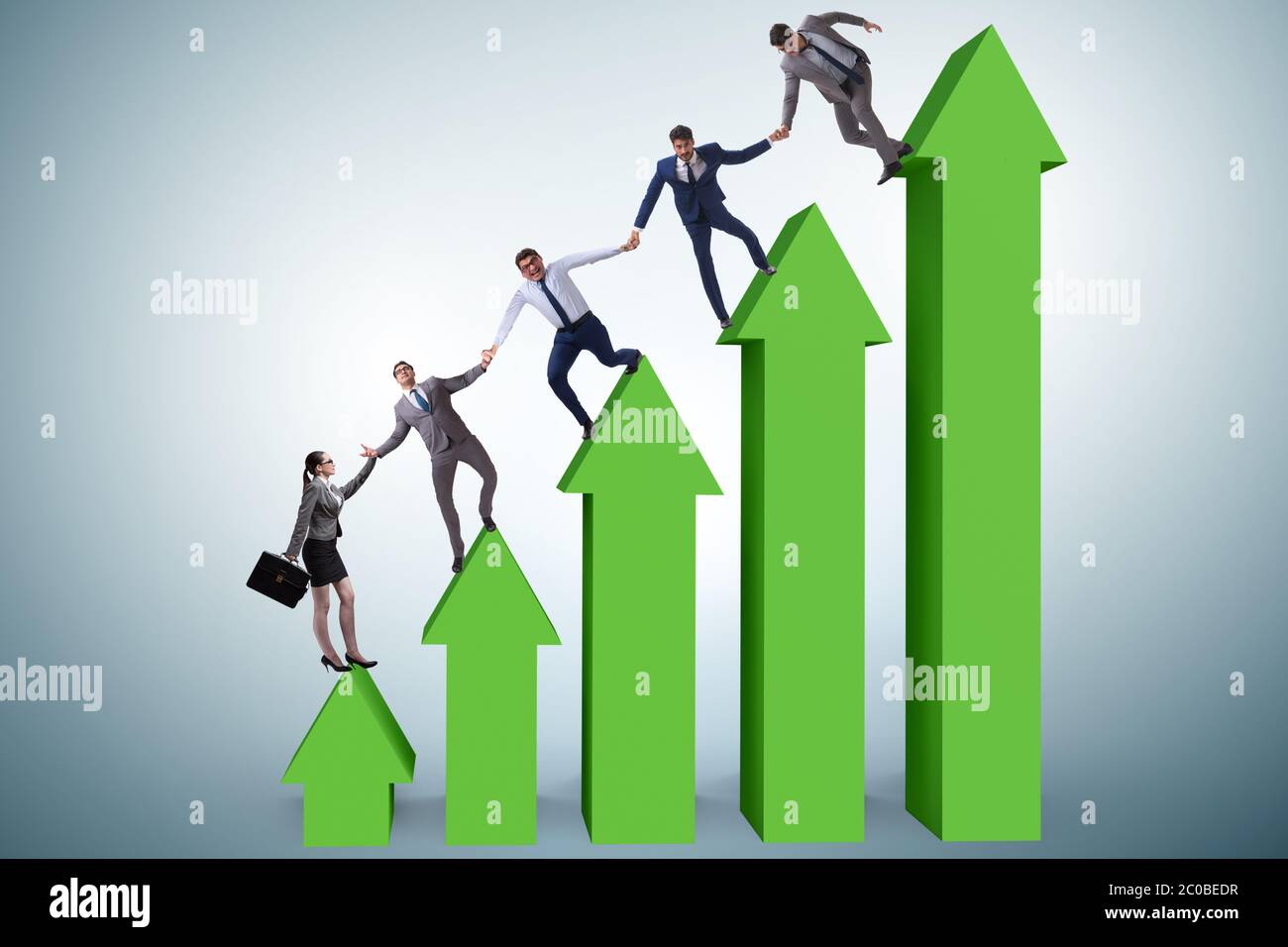 Colleagues helping each other to improve the results Stock Photo - Alamy