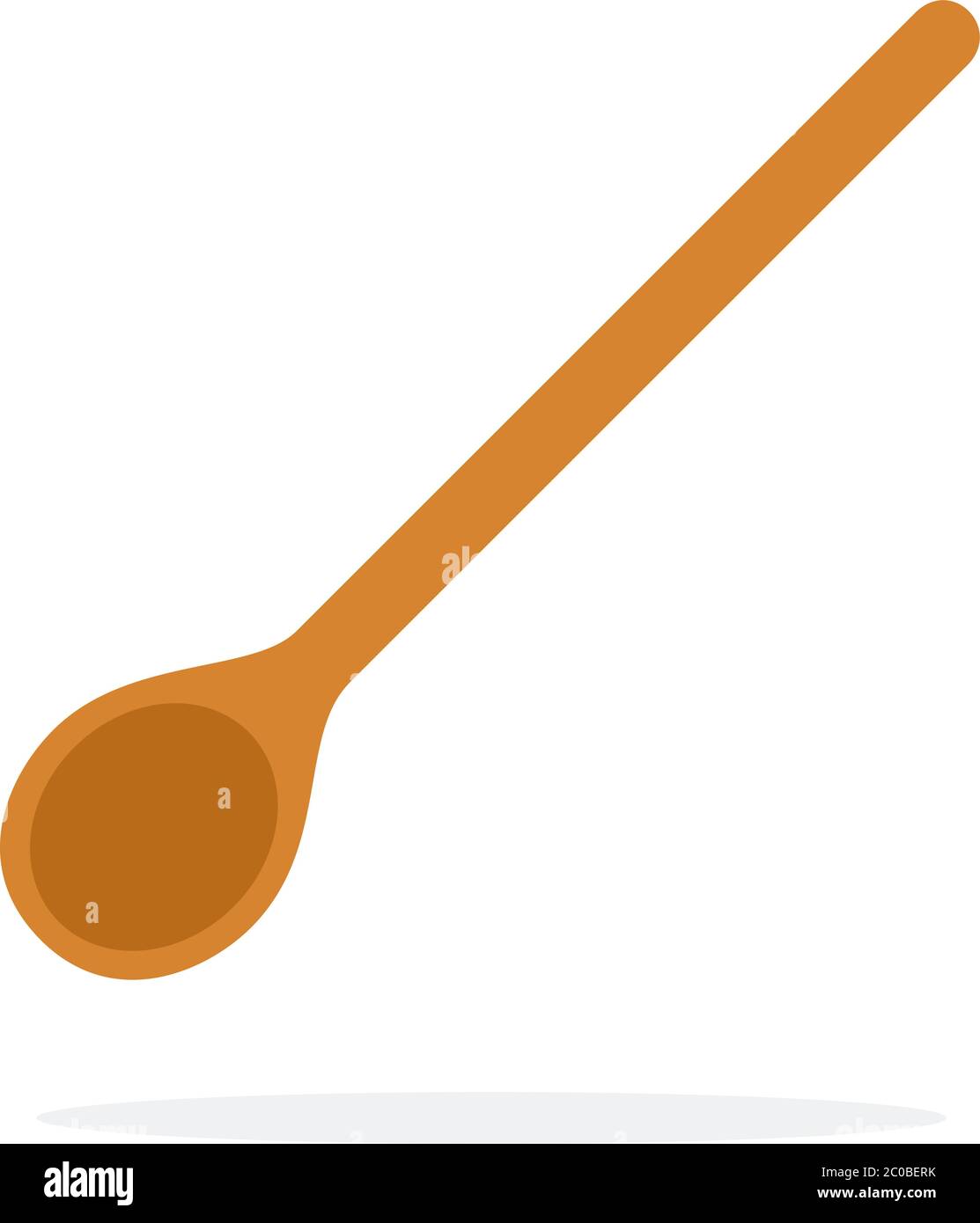 Long wooden spoon vector flat isolated Stock Vector Image & Art - Alamy