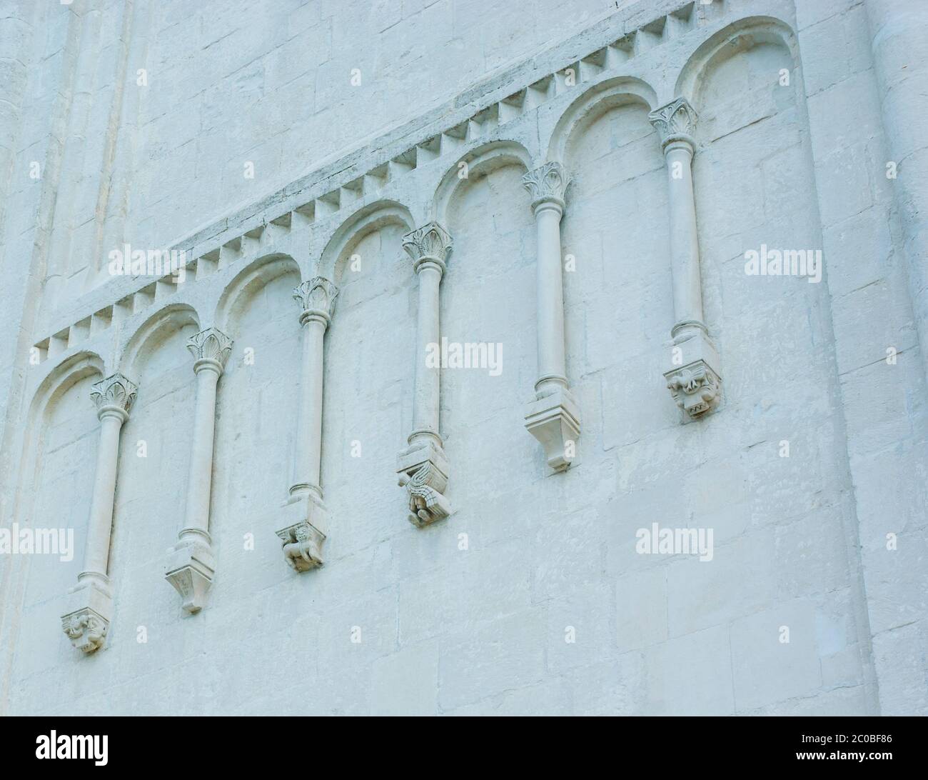 The scenic relief details of facade wall of Dormition Cathedral ...