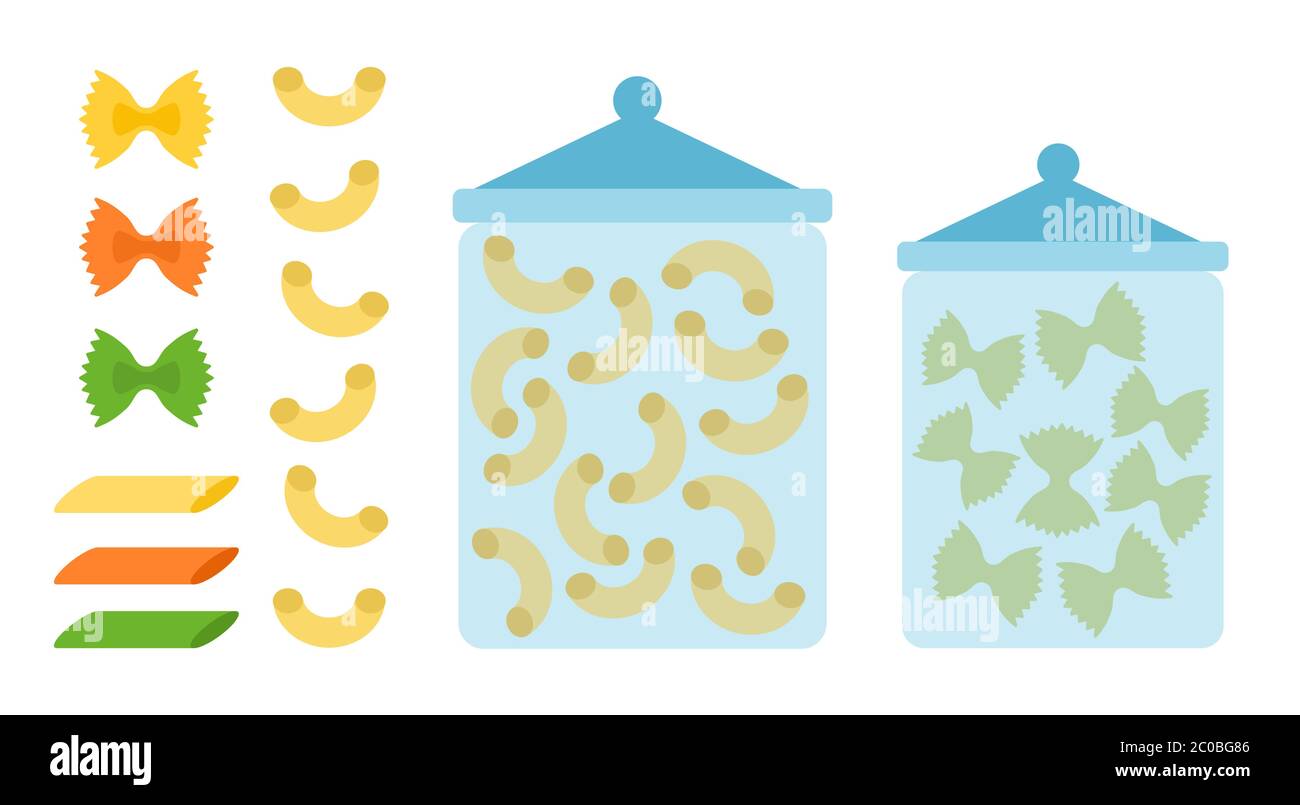 Raw colored pasta Stock Vector Images - Alamy