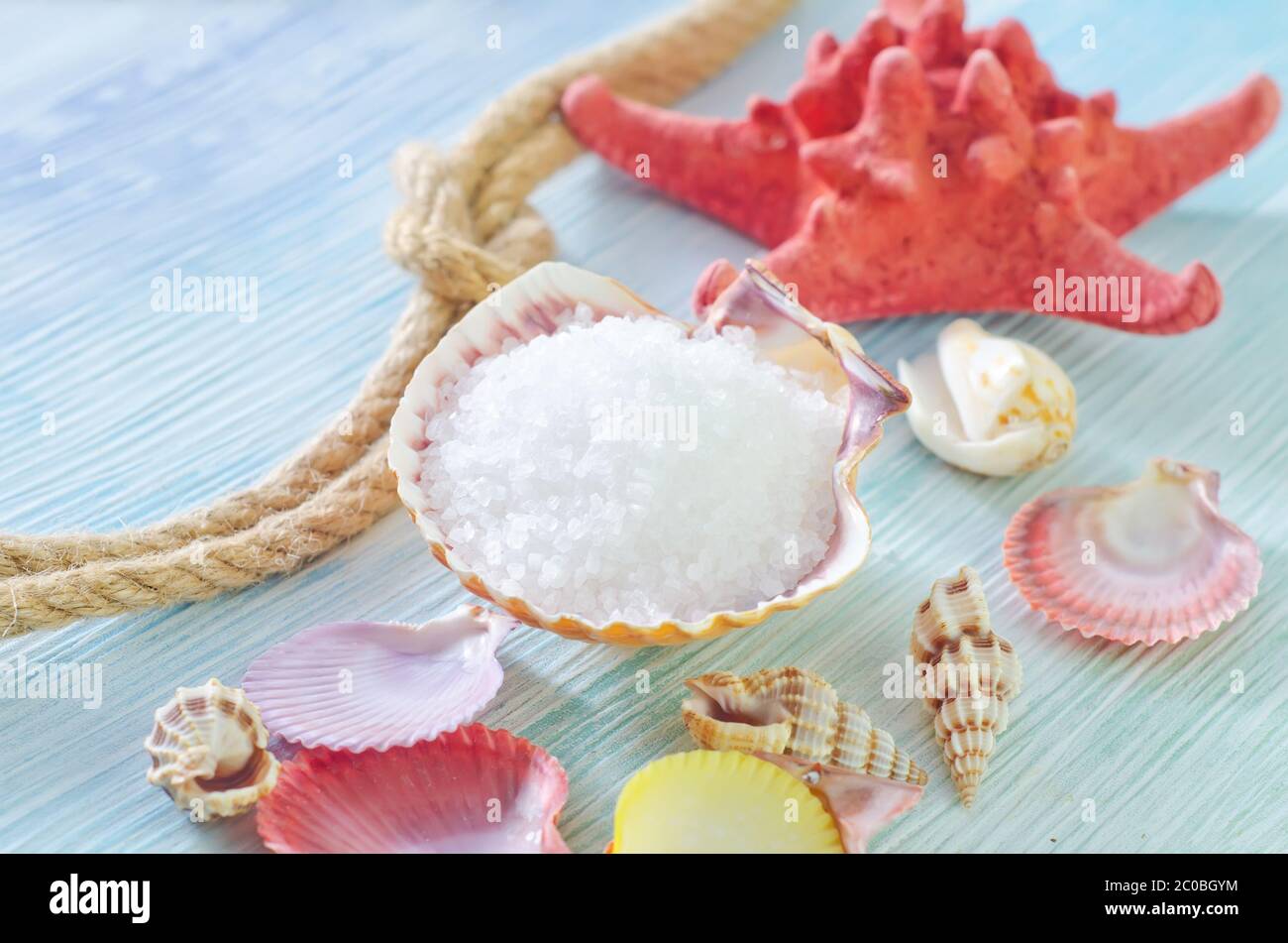 sea salt and shells Stock Photo - Alamy