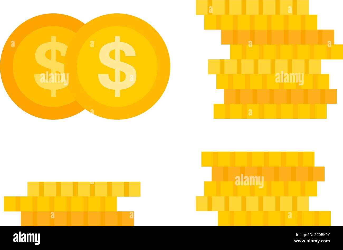 Collection of golden coins Stock Vector Images - Alamy