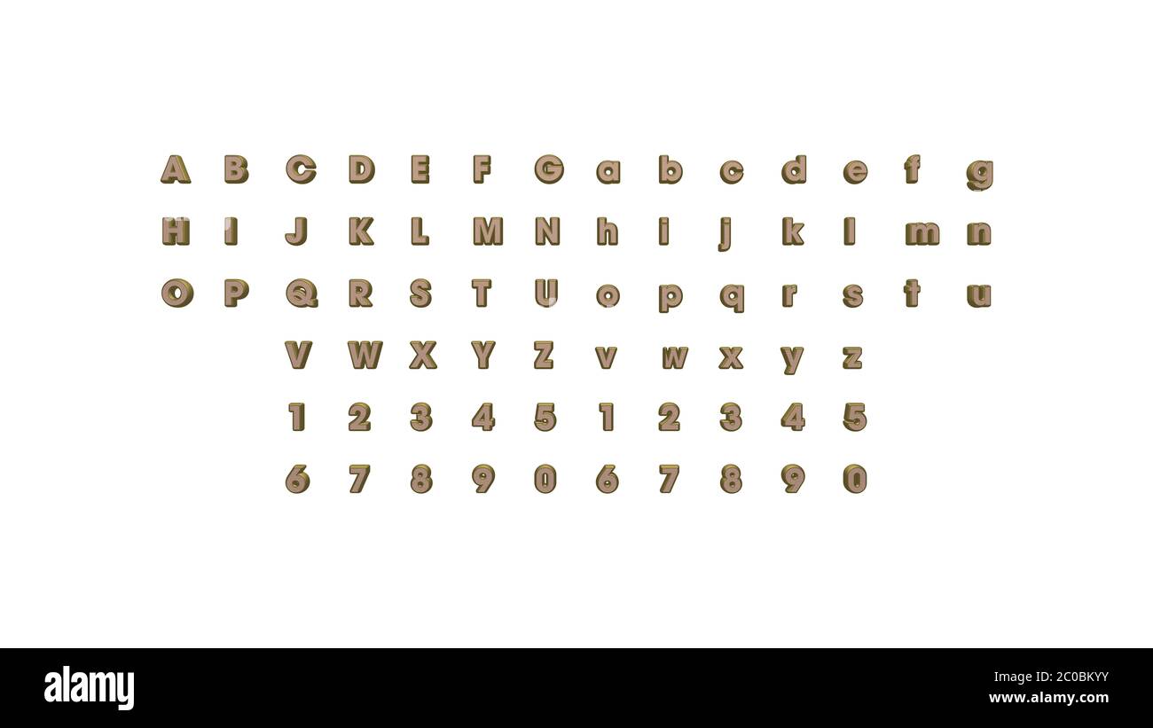 3D alphabets and numbers with matching perspectives on each side for ...
