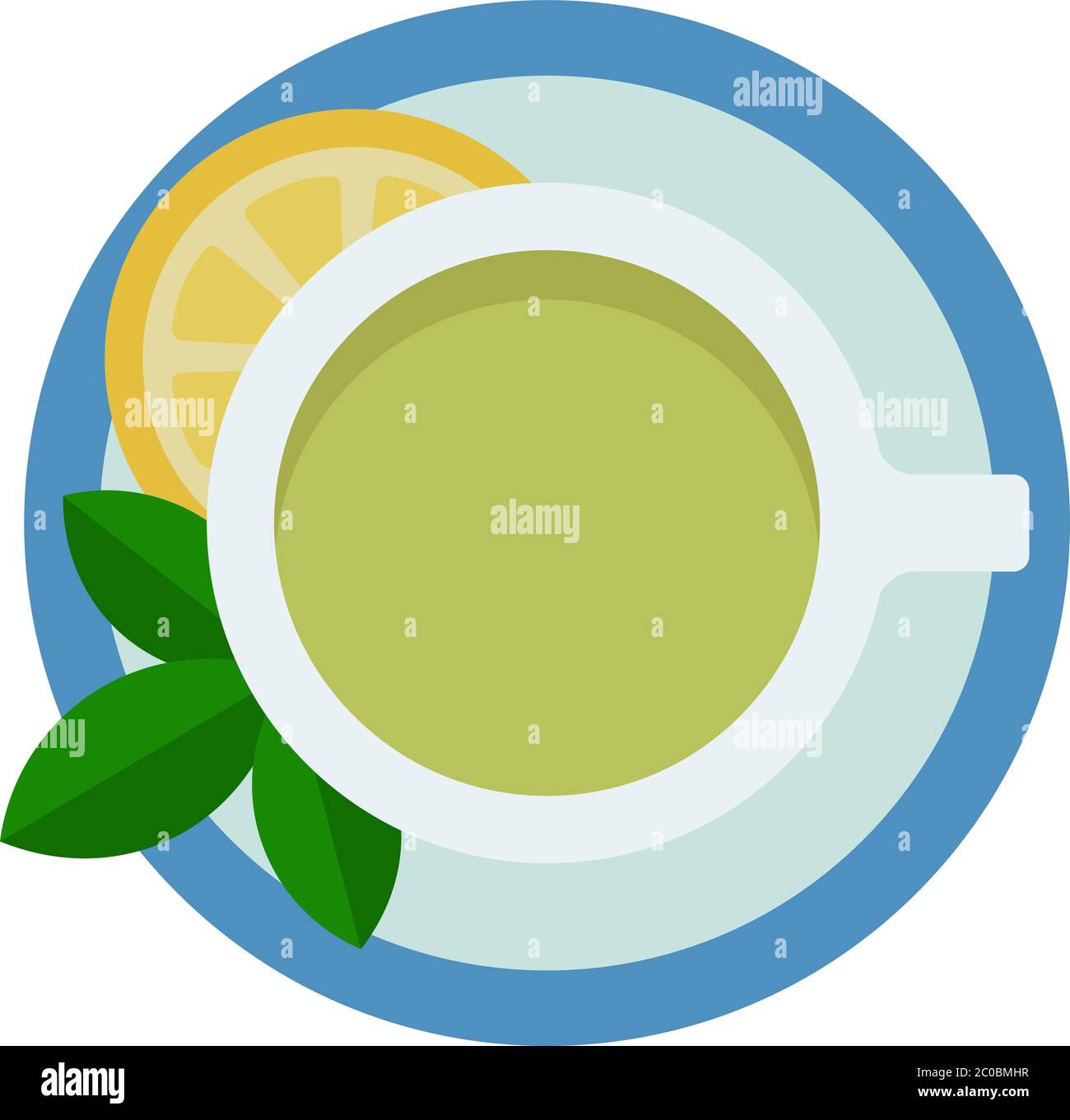 Green tea with mint and lemon vector flat isolated Stock Vector Image ...