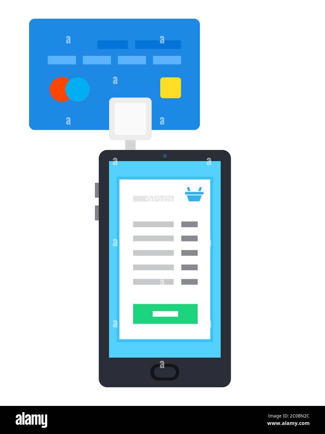 Order in the online store via mobile phone flat icon vector isolated ...