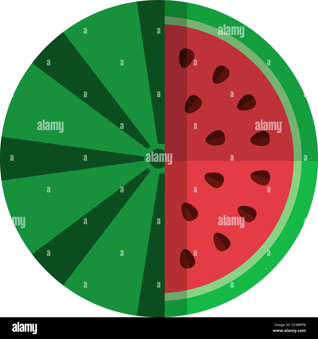 Watermelon with a cut slice vector flat isolated Stock Vector Image ...