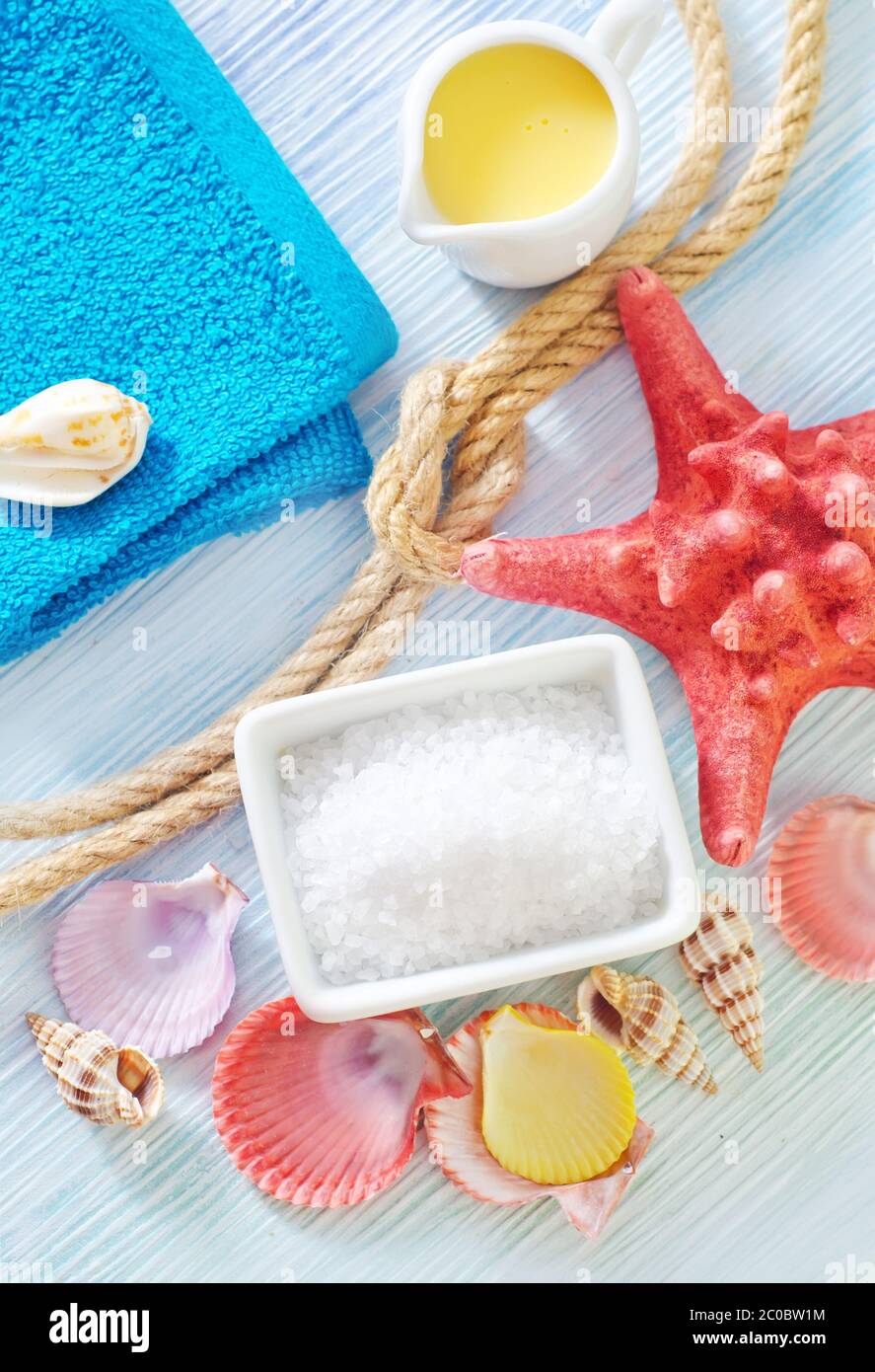 sea salt and shells Stock Photo - Alamy