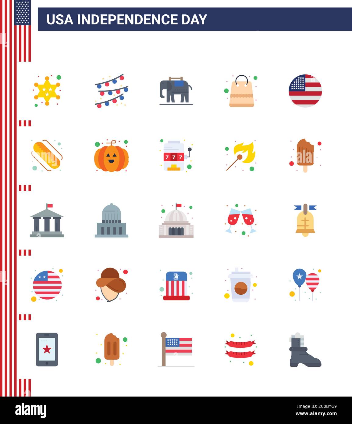 25 Creative USA Icons Modern Independence Signs and 4th July Symbols of ...