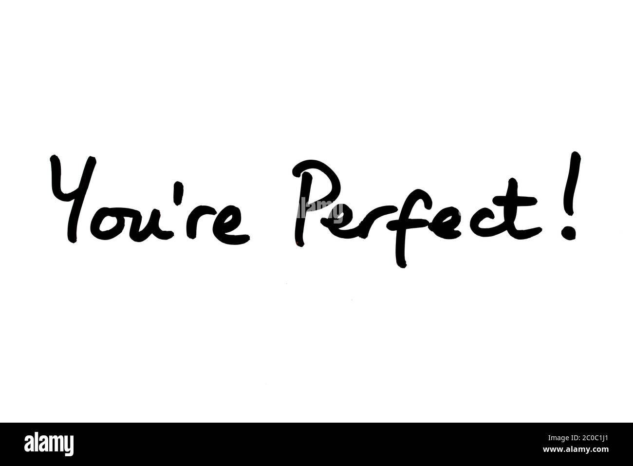 Youre Perfect! handwritten on a white background Stock Photo - Alamy