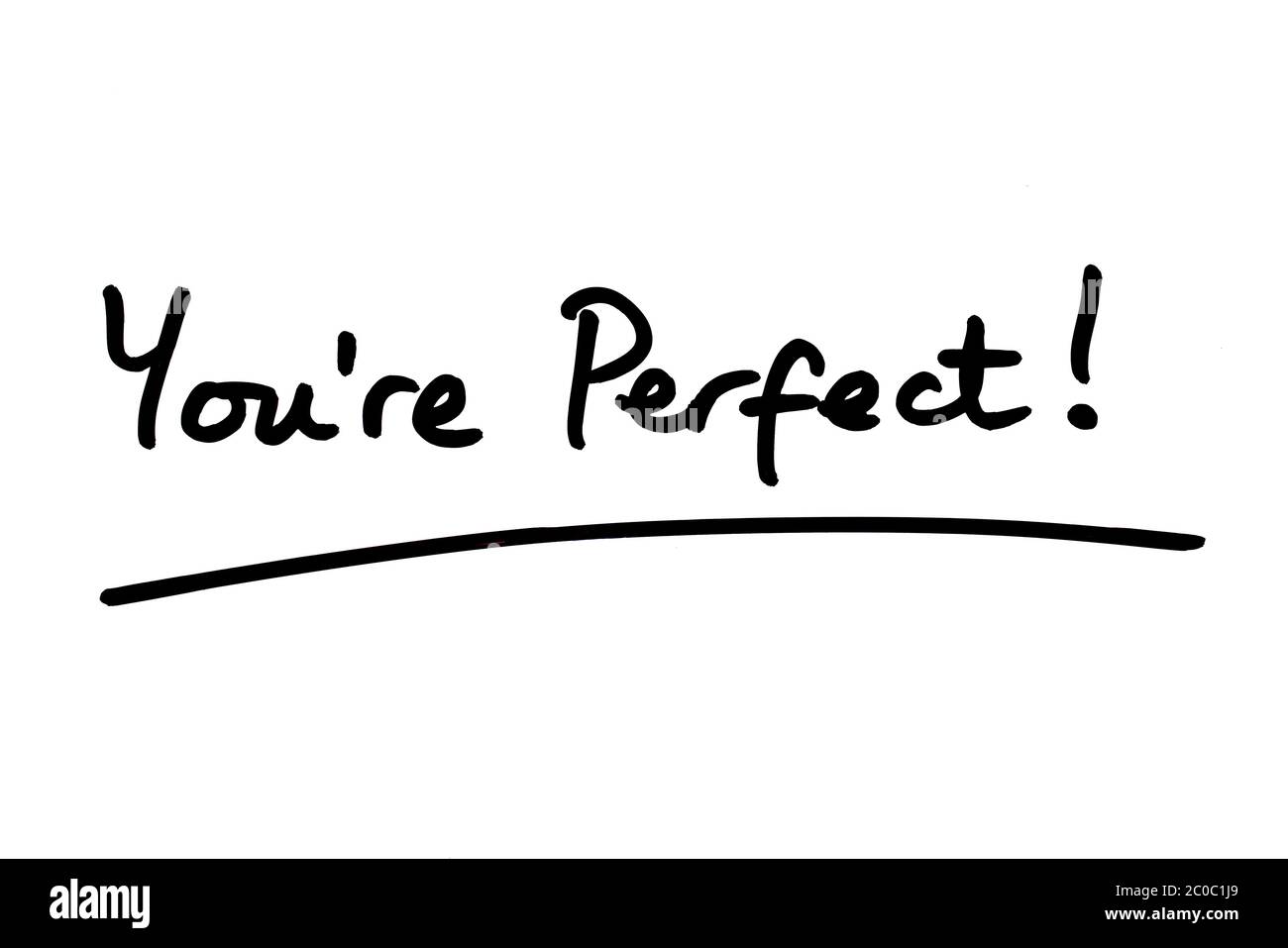 Youre Perfect! handwritten on a white background Stock Photo - Alamy