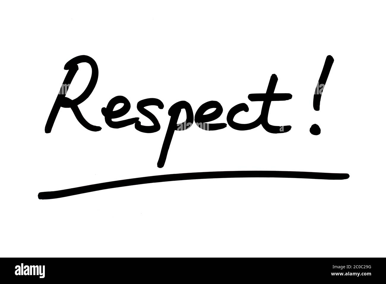 Respect! handwritten on a white background Stock Photo - Alamy
