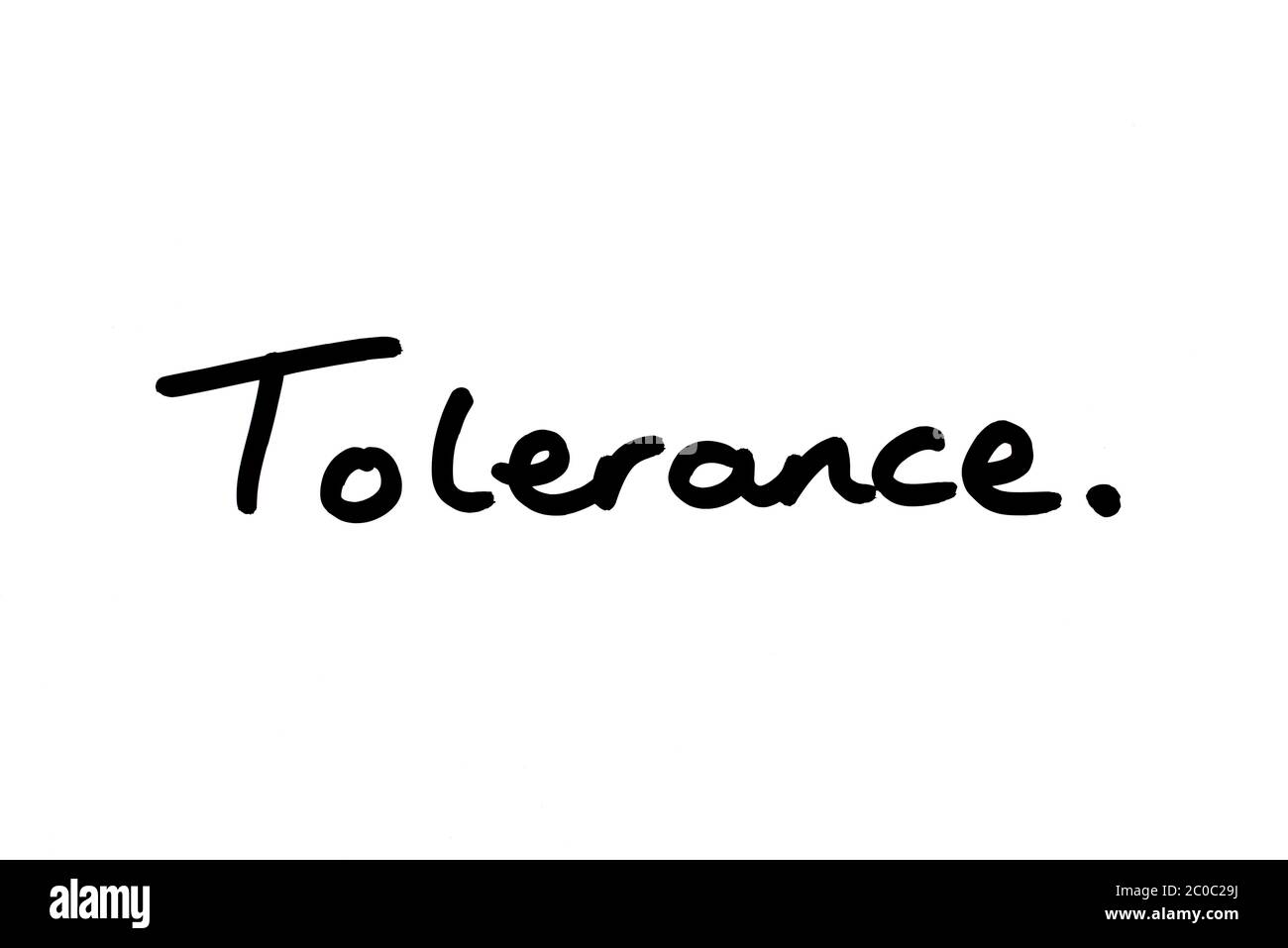 Tolerance handwritten on a white background Stock Photo - Alamy