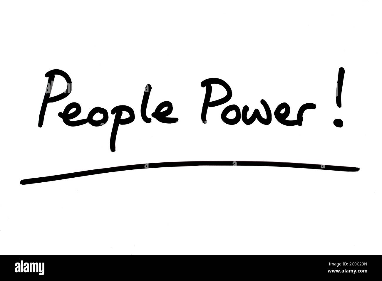 People Power! handwritten on a white background Stock Photo - Alamy