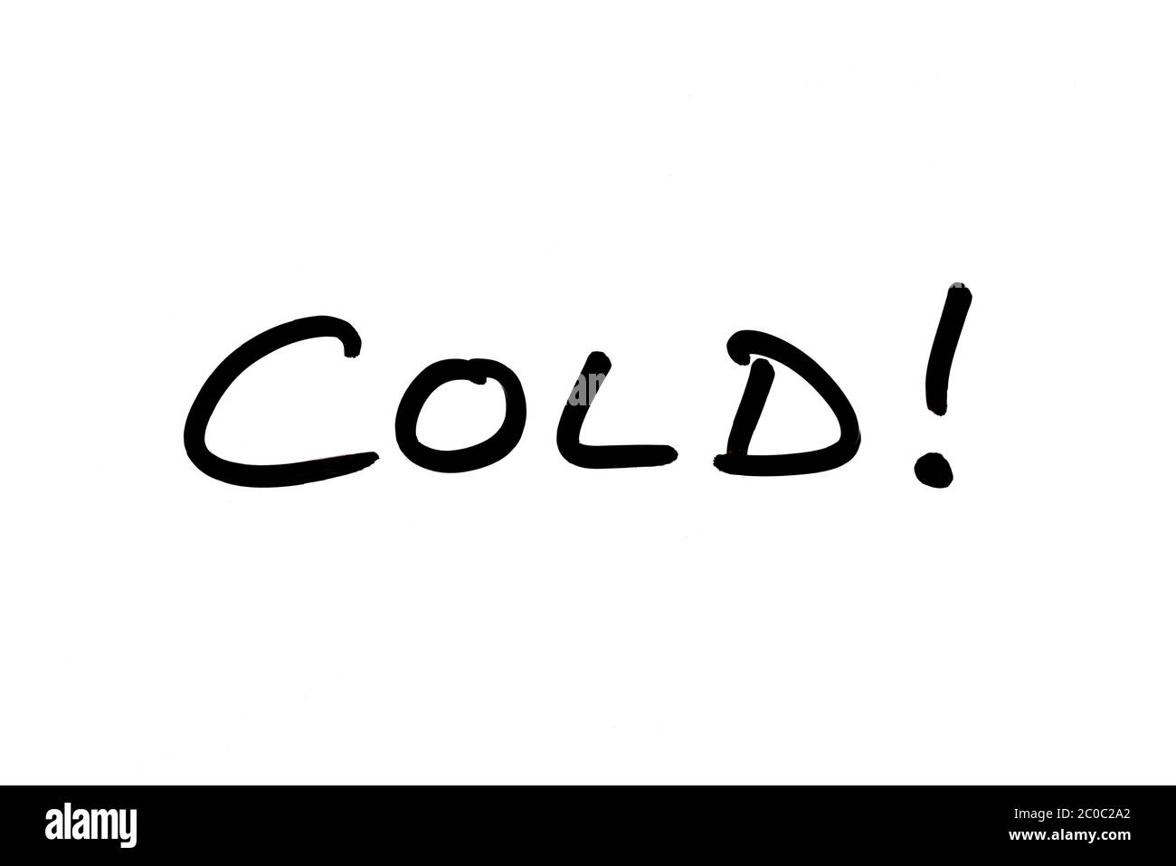 COLD! handwritten on a white background Stock Photo - Alamy