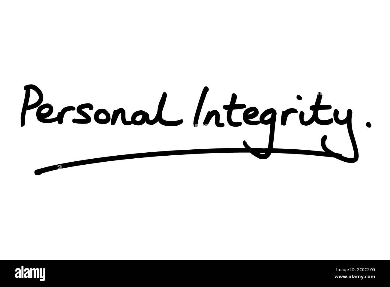 Personal Integrity handwritten on a white background Stock Photo - Alamy