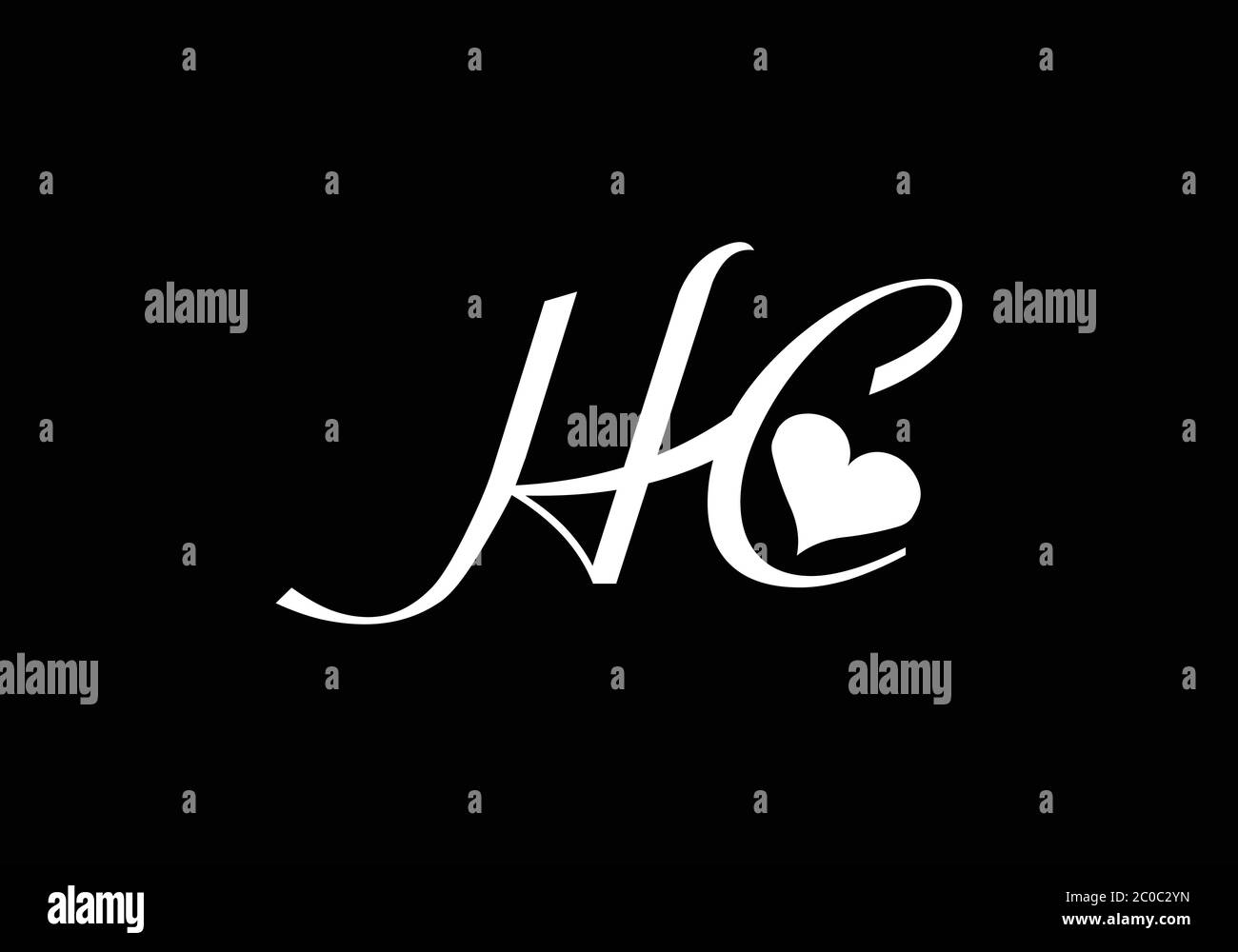 Initial Monogram Letter H C Logo Design Vector Template. HC Letter Logo ...