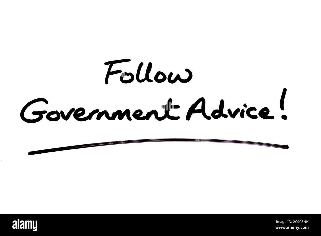 Follow Government Advice handwritten on a white background Stock Photo ...