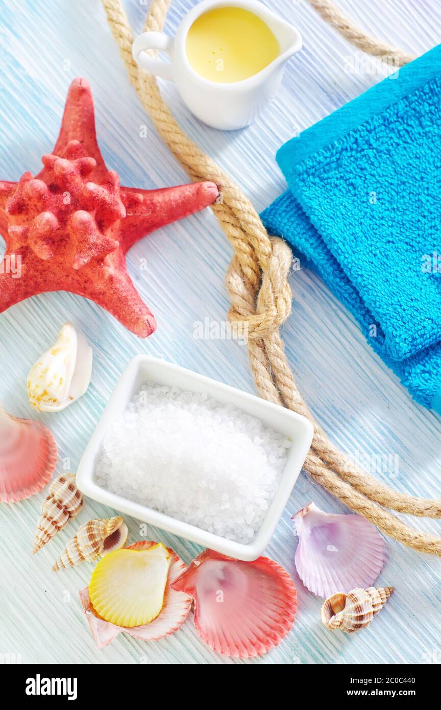 sea salt and shells Stock Photo - Alamy
