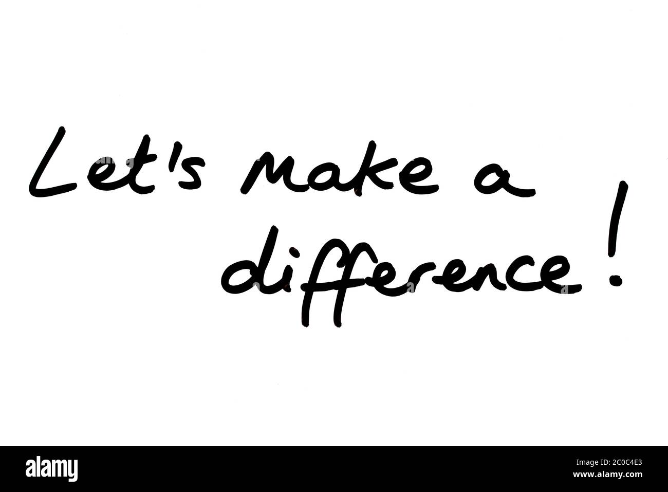 Lets Make a Difference! handwritten on a white background Stock Photo - Alamy