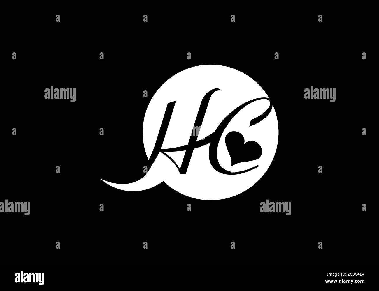 Initial Monogram Letter H C Logo Design Vector Template. HC Letter Logo ...