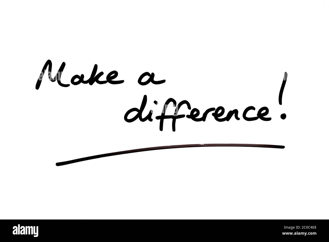 Make a Difference! handwritten on a white background Stock Photo - Alamy