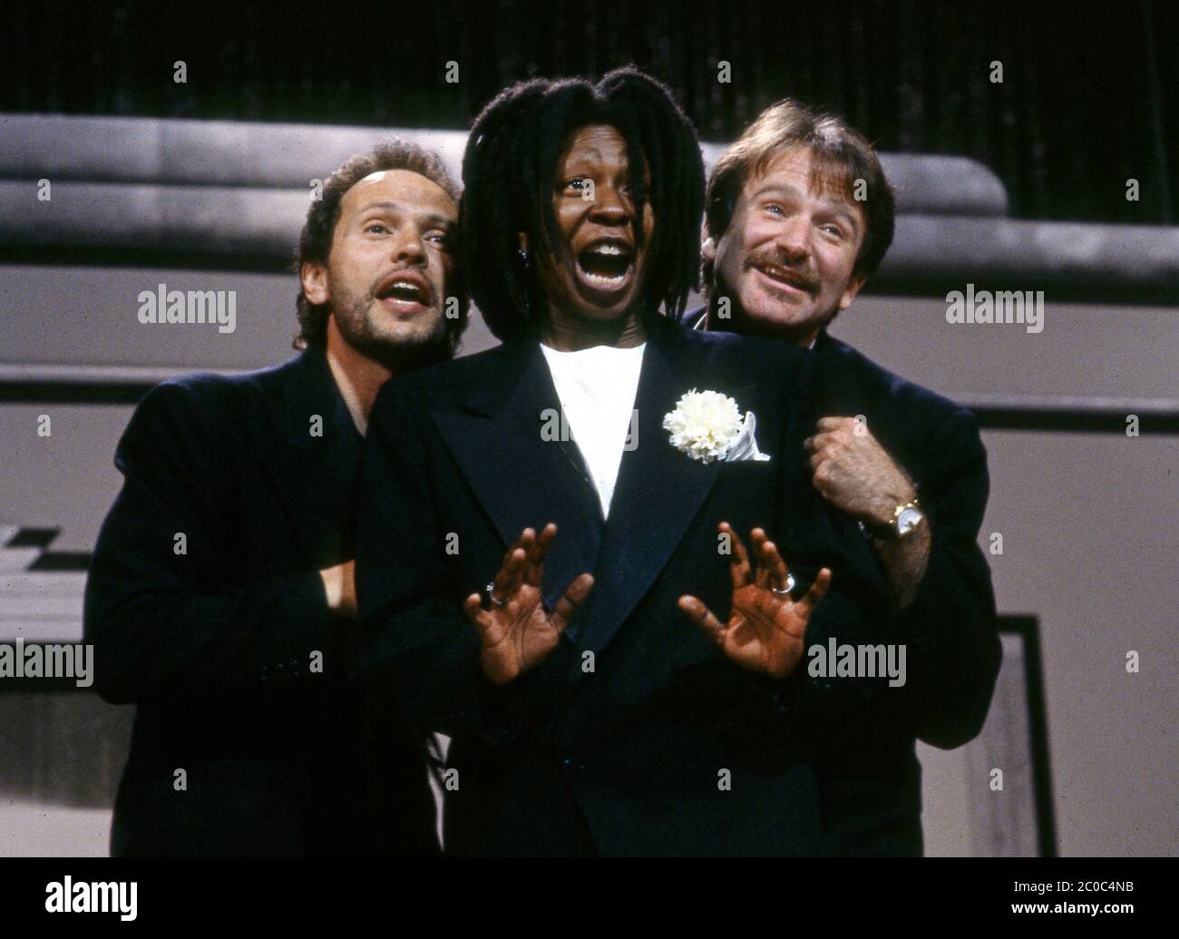 Billy Crystal, Whoopi Goldberg and Robin Williams rehearsing for Comic ...
