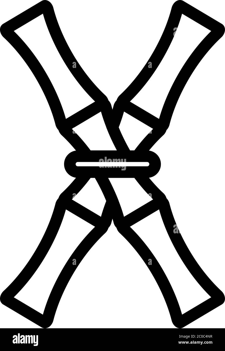 bamboo crossed trunks icon vector outline illustration Stock Vector ...