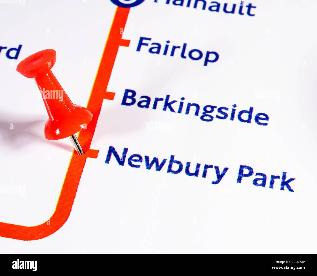 London, UK - June 10th 2020: A map pin marking the location of Newbury ...