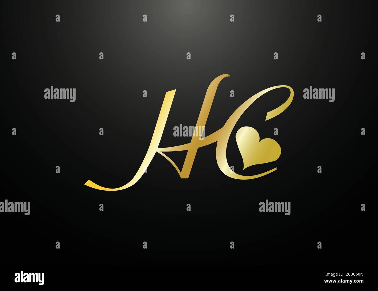 Initial Monogram Letter H C Logo Design Vector Template. HC Letter Logo ...