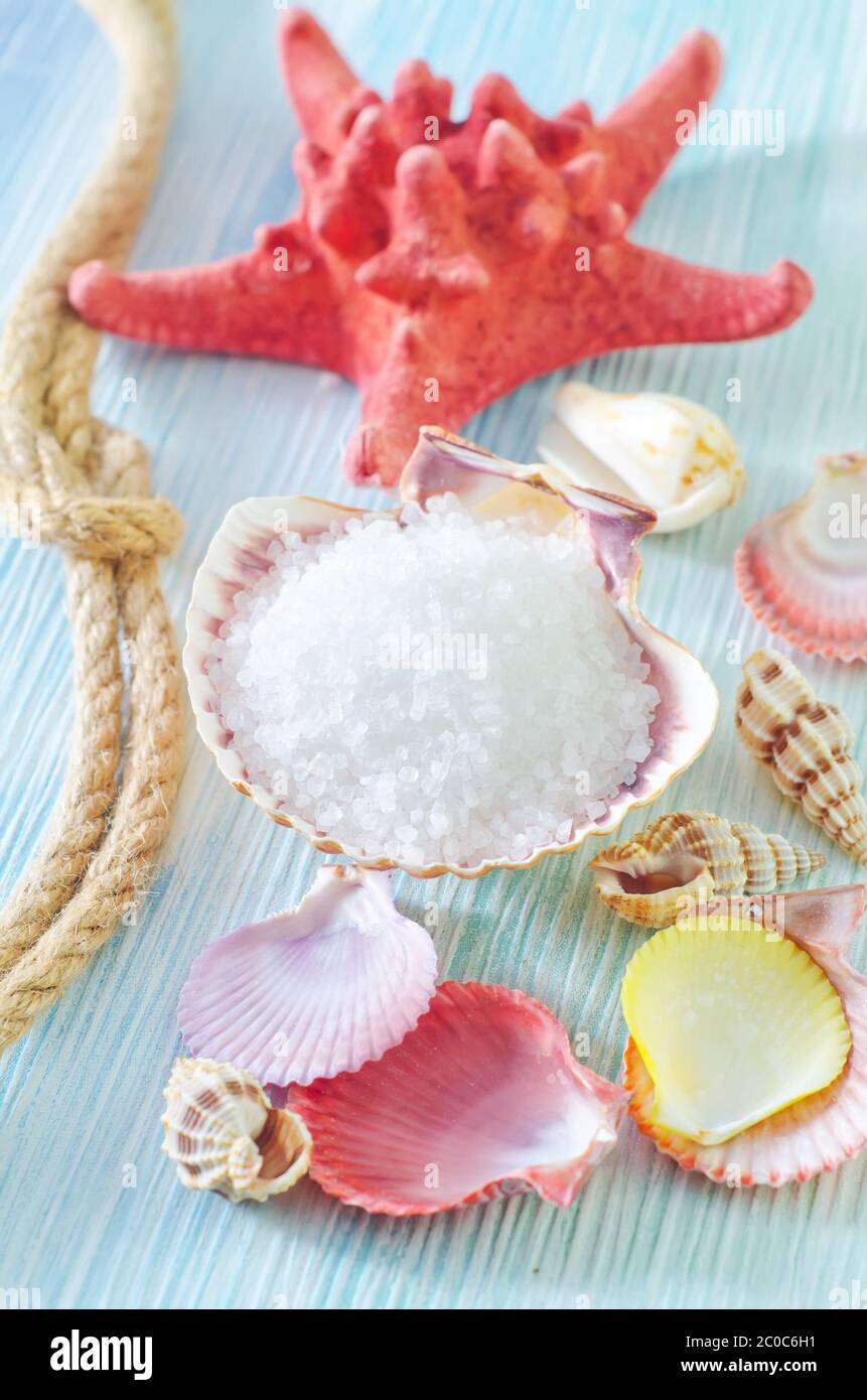 sea salt and shells Stock Photo - Alamy