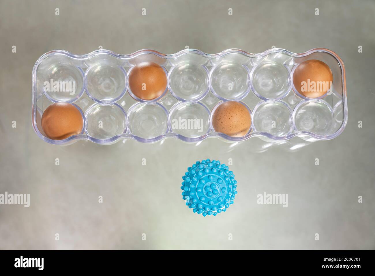 New normal concept. Word with eggs in a box. Virus picture Stock Photo ...