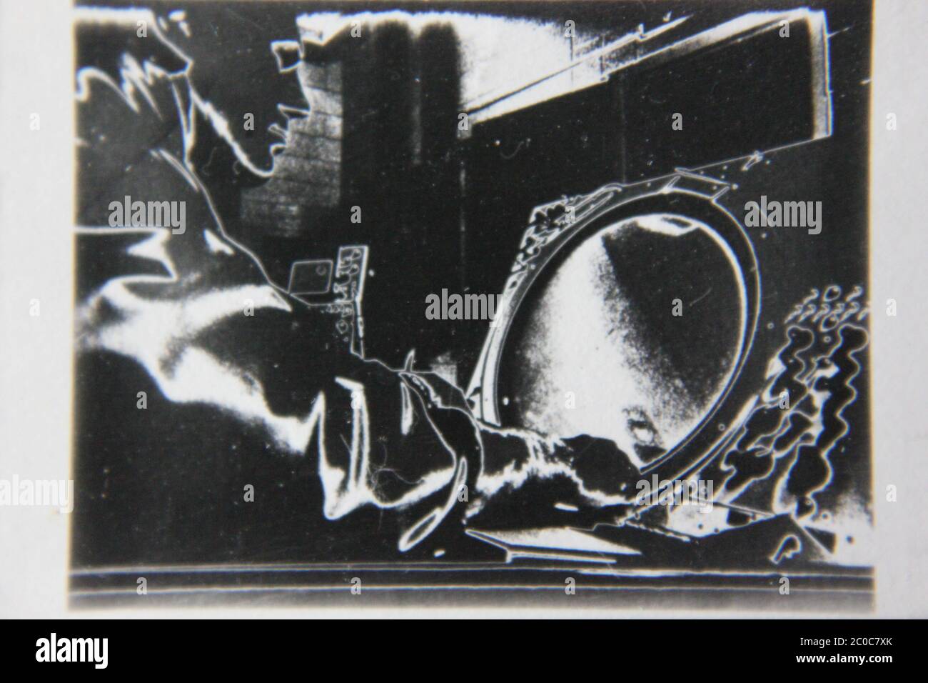 Fine 70s vintage black and white extreme photography of a smart ...